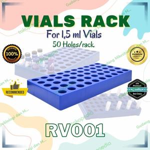 Jual Vials Rack for 1,5 ml Vials, Blue, 50 Holes (5 x 10) - FABLAB ...