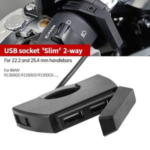 Jual Motorcycle Dual USB Charger Plug Socket Adapter 22.2-25.4mm ...