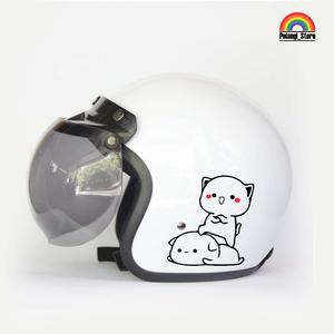 Jual Sticker kucing mochi stiker helm emot lucu cutting sticker - Kab ...
