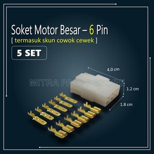 Jual Soket Socket Konektor Kabel 6 Pin BESAR 5 SET Lengkap dengan Skun ...