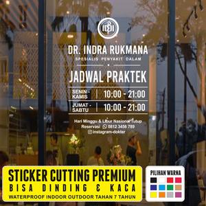 Jual Cutting Sticker Kaca Dinding Jadwal Praktek Dokter Logo IDI Custom ...