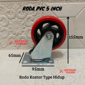 Jual Roda PVC 5" Inch (Mati Hidup Rem) Roda Kastor Troli Wheel Gerobak ...
