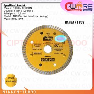 Jual Nikken Resibon Diamond Wheel Turbo Pisau Potong Keramik Granit 4 ...