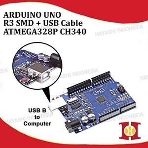 Jual Arduino Uno R3 SMD CH340 ATMEGA328P + PIN HEADER + KABEL USB ...