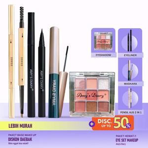 Jual [TIMEMART] Eye Makeup Set Eyebrow Gold Eyeliner Maskara Eyeshadow ...