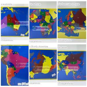 Jual Puzzle Benua Montessori / Continent Map puzzle (with control map ...