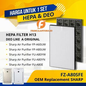 Promo OEM HEPA & Carbon Active Filter SHARP FZ-A80SFE - FU-A80 Y E W N ...