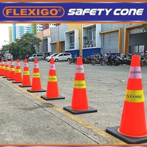 Jual Safety Traffic Cone 70 Cm Kerucut Lalu Lintas Pvc Rubber Flexigo ...
