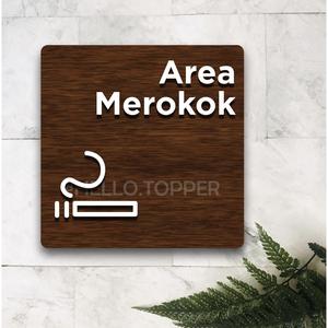 Jual Sign Area Merokok Kayu Kotak | Signage Smoking Area | Papan Kayu ...