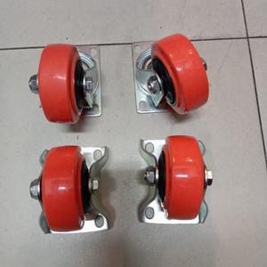 Jual roda troly PU 8" set (4 pcs - 2 plat mati 2 plat hidup) RHJ - TW ...