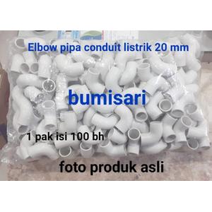 Jual 100%BERKUALITAS Elbow pipa conduit listrik 20 mm warna putih ...