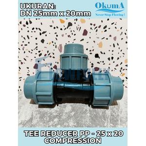 Jual Tee Reducer Pp 25 X 20 Mm Okuma Pn 16 Hdpe Compression Coupling 3/4 X 1/2 Inch Coupler ...