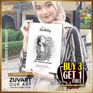 Jual LUKISAN FOTO SKETSA DENGAN BINGKAI untuk KADO WISUDA GRADUATION ...