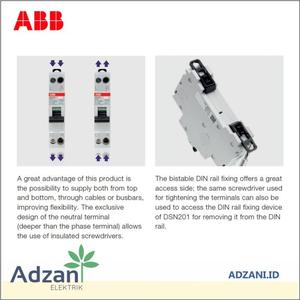 Jual Abb Rcbo Slim 1P+N 20A 30Ma 6Ka Dsn201 C20 2Csr255050R1204 2P ...