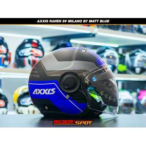 Jual Helm Motor AXXIS RAVEN SV Milano B7 Matt Blue Half face Original ...