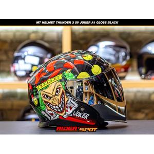 Jual Helm Motor MT Helmets Thunder 3 SV Jet Joker A1 Gloss Black ...