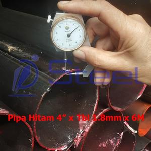 Jual Pipa Hitam 4 x 6M Tebal 1.8mm - 4.5mm SCH40 Pipa Besi 4 inch ...