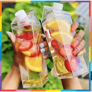 Jual Botol Minum Clear Glass Water Bottle Milk Box Container - PMC11 ...