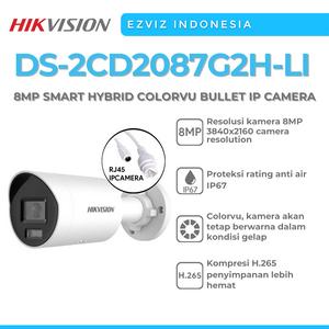 Promo HIKVISION DS-2CD2087G2H-LI 8MP SMART HYBRID COLORVU BULLET IP CAMERA - 2.8mm - Jakarta ...