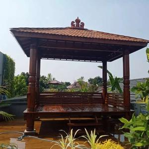 Jual Gazebo kayu jati tiang motif saung gazebo minimalis Berkualitas ...