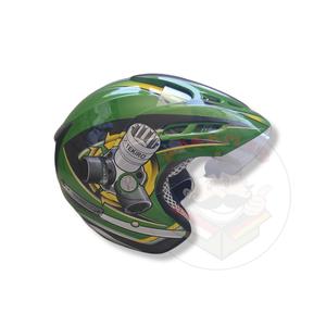 Jual TEKIRO HELM MOTOR HALF FACE SNI WARNA DASAR HIJAU MOTIF 2 ALAT ...