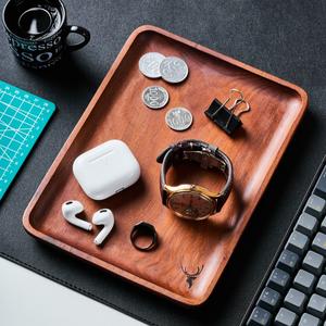 Jual PPC Skandif Walnut Valet Tray Premium Teak Wood Desk Organizer ...