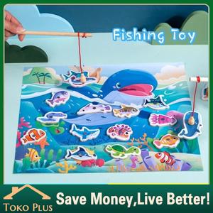 Jual Mainan Anak Pancing Ikan Magnet Kayu Edukasi Fishing Game ...