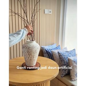 Jual Vas bunga aesthetic hiasan ruang tamu 30 cm - putih polos, 30cm ...