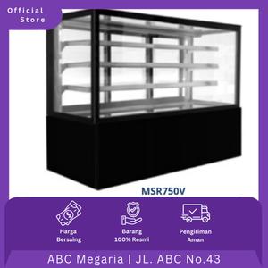 Jual Gea Showcase Kue Display Cake Rectangular MSR750V / MSR-750V Black ...
