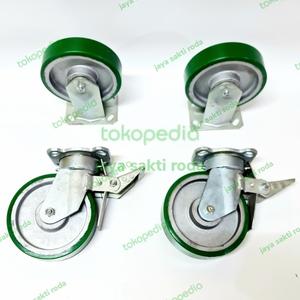 Jual Roda Pu super heavy duty 8" beban 4 ton rem/mati (harga 4 roda ...