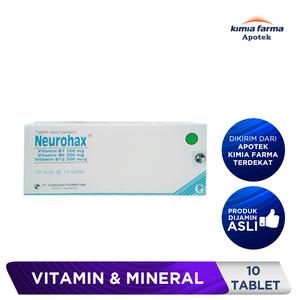 Jual NEUROHAX STRIP 10 TABLET / VITAMIN B KOMPLEKS / KIMIA FARMA - Kota ...