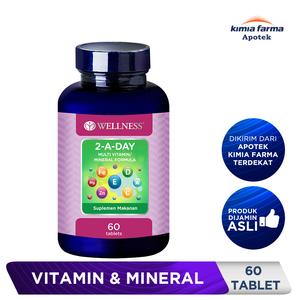 Jual WELLNESS 2-A-DAY MULTIVITAMIN 60 TABLET / MULTIVITAMIN / KIMIA ...