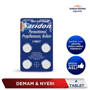 Jual SARIDON STRIP 4 TABLET / OBAT DEMAM NYERI / KIMIA FARMA - Jakarta ...