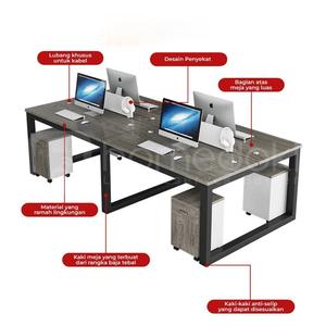 Jual MEJA KANTOR MODERN / MEJA KOMPUTER / MEJA KERJA RANGKA BESI - L ...