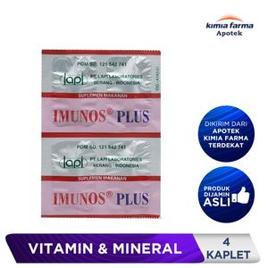 Jual IMUNOS PLUS STRIP 4 KAPLET / SUPLEMEN DAYA TAHAN TUBUH / KIMIA ...