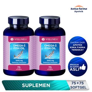 Jual WELLNESS NATURAL OMEGA 3 FISH OIL 1000 MG - 75 KAPSUL - BUY 1 GET ...