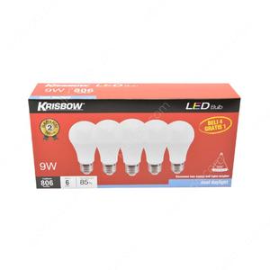 Jual Lampu Bohlam LED Krisbow 9 watt set 5 - Coolday Light -Putih - Kota Surabaya - CV Aarav ...
