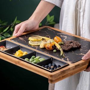 Jual Nampan Piring Mangkok Saji Snack Buah Dining Model Japan Marble ...