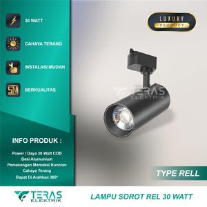 Jual Lampu sorot LED rel track light 30w Spotlight 30 Watt - Hitam ...