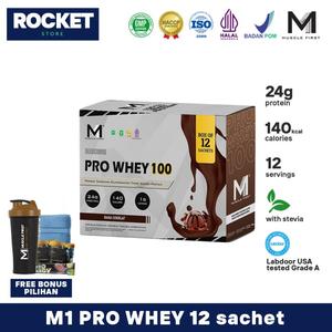Jual Muscle First M1 Pro Whey Protein 100 kemasan BOX isi 10 sachet 400 ...