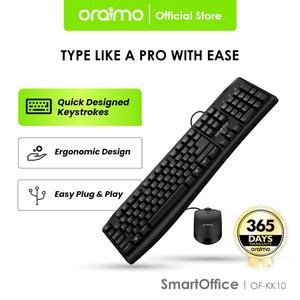 Jual Oraimo Keyboard Mouse Combo Wired Kabel Ergonomic Design Plug and ...