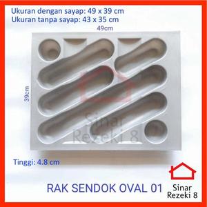 Jual Tempat Sendok OVAL 1 Rak Garpu Sekat Laci Dapur Alat Makan Tulis ...