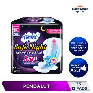 Jual CHARM SAFE NIGHT GATHERS 35 CM 12 PADS / PEMBALUT WANITA / KIMIA ...