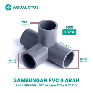 Jual Sambungan Pipa PVC 4 Arah 1" Inch Fitting Pipa PVC 4 Way (Tee 4 ...