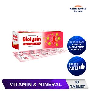 Jual BIOLYSIN STRIP 10 TABLET / MULTIVITAMIN / KIMIA FARMA - Kota ...