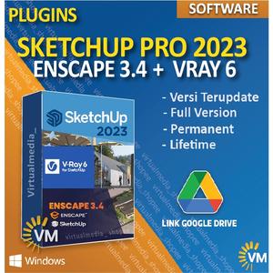 Jual SKETCHUP 2023 VRAY 6 ENSCAPE 3.4 ARCHITECTURE V-RAY RENDER 3D MODELING - SKP2023 - Kota ...