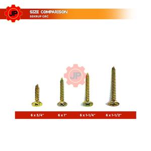 Jual SEKRUP GRC 6 x 1-1-4 - BAUT SKRUP KALSIBOARD KUNING ISI 100 PCS ...