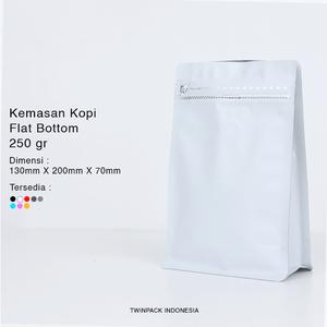 Jual Awk- Kemasan Kopi 200 - 250 Gram Ziplock Putih Flat Bottom | Valve | - Valve - Kota ...