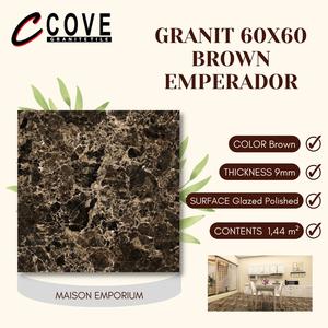 Jual GRANIT 60X60 COVE BROWN EMPERADOR GLAZED PSHED / LANTAI GLOSSY ...