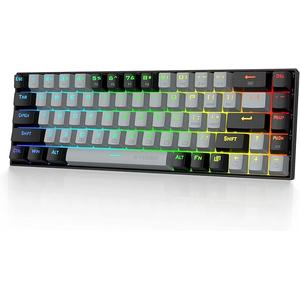 Jual E-YOOSO Z-686 MECHANICAL KEYBOARD 68 KEY Black Grey RGB - Brown ...